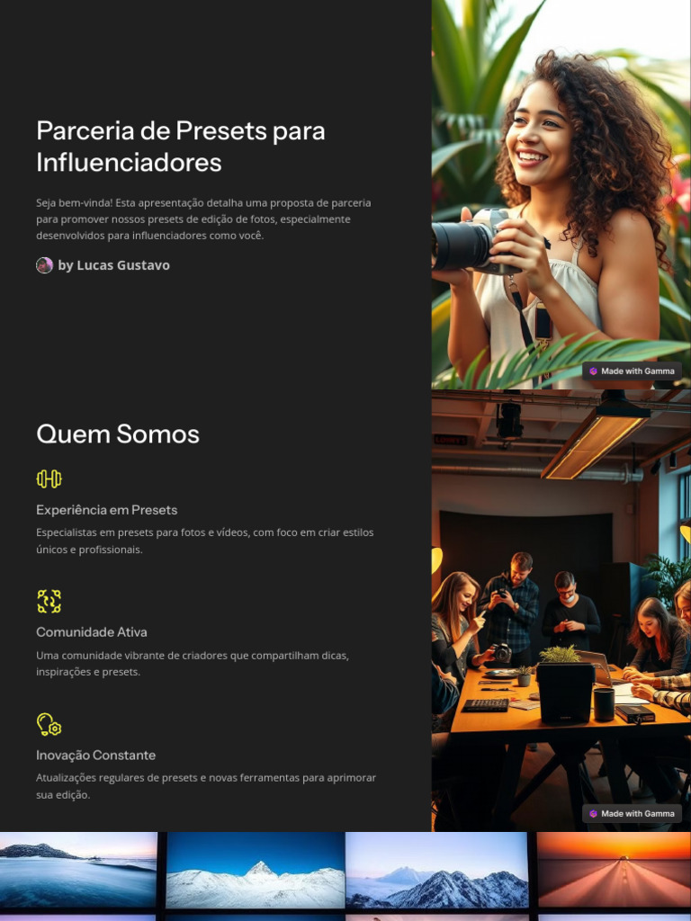 Parceria de Presets para Influenciadores | PDF