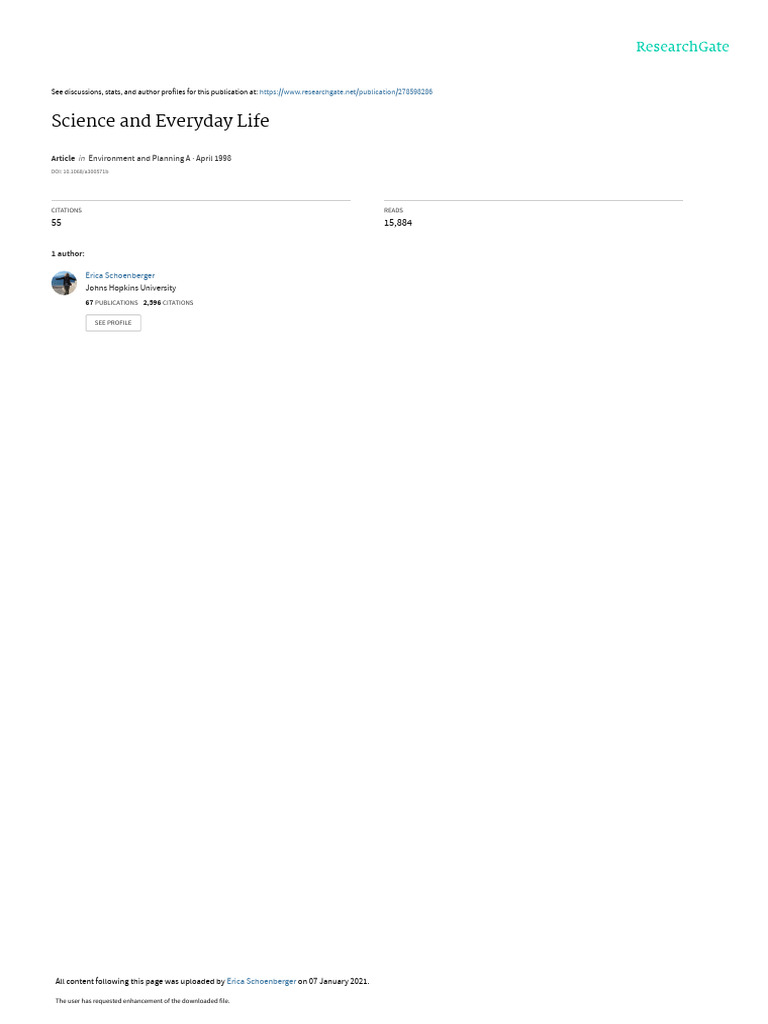 Science and Everyday Life | PDF | Social Science