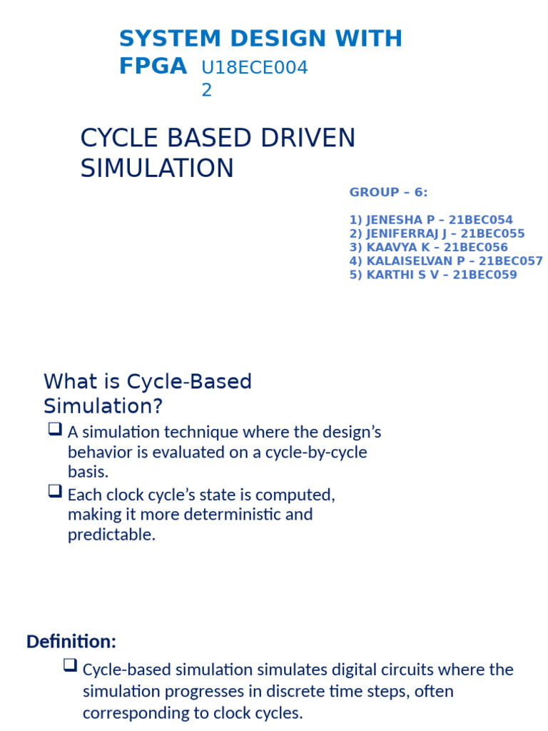 Cycle Based Driven Simulation | PDF | Hardware Description Language ...