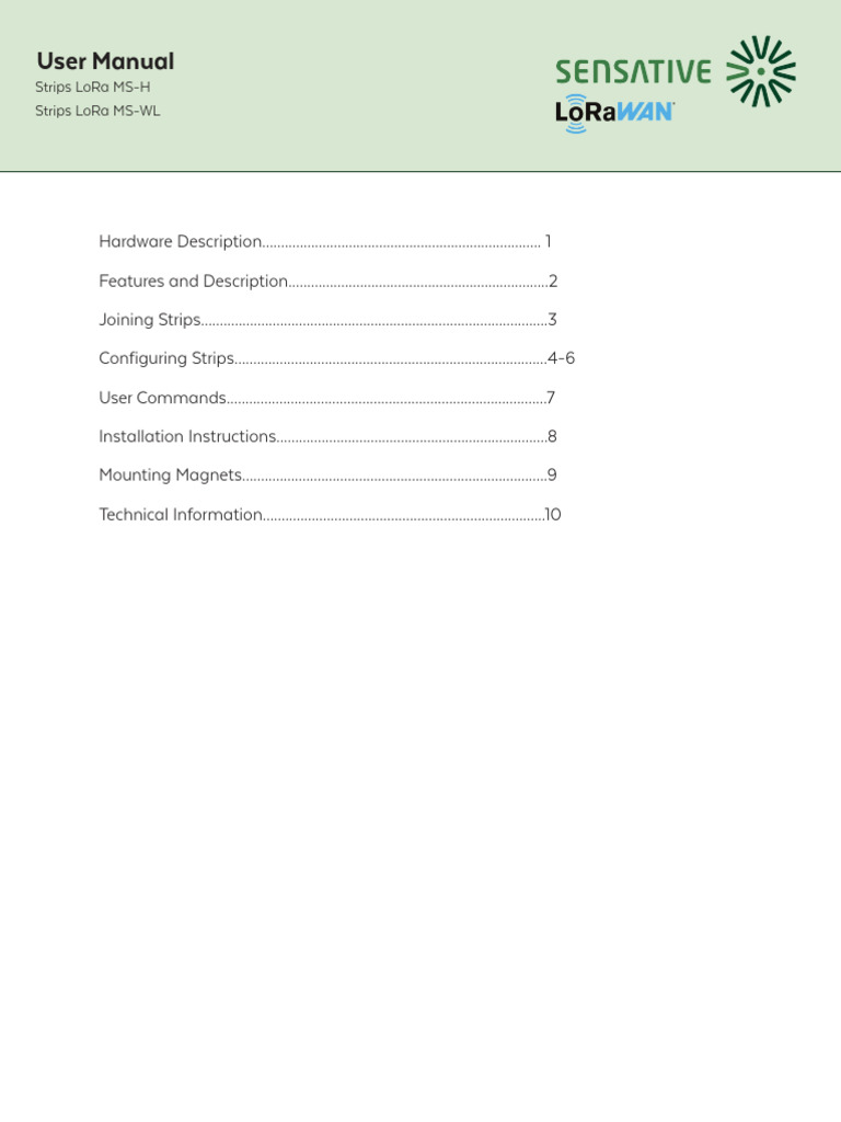 Strips-LoRa-manual.R2C | PDF | Sensor | Light Emitting Diode