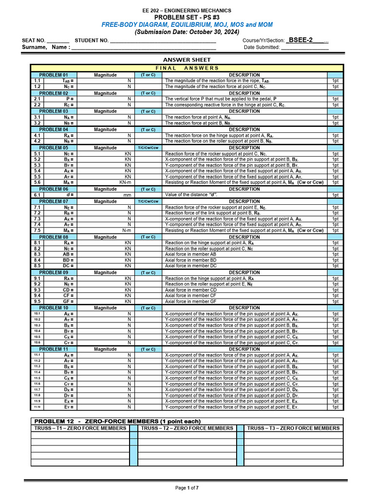 Truss and Beam Reaction Forces Analysis | PDF | Beam (Structure) | Force