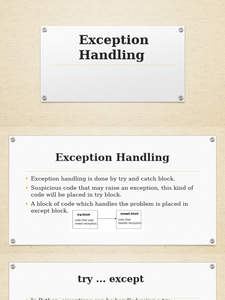 Exception handling in Python | PDF