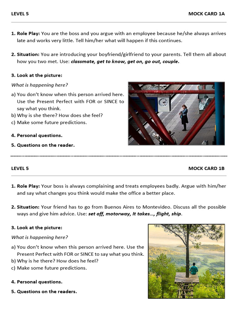 Speaking Practise From Elementary To Upper Intermediate | PDF | Career & Growth | Sports ...