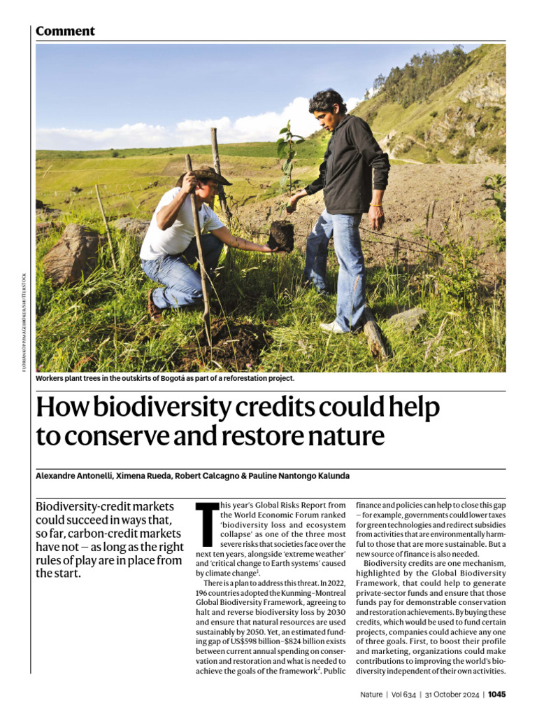 Biodiversity credits help conserve and restore 2024 | PDF ...