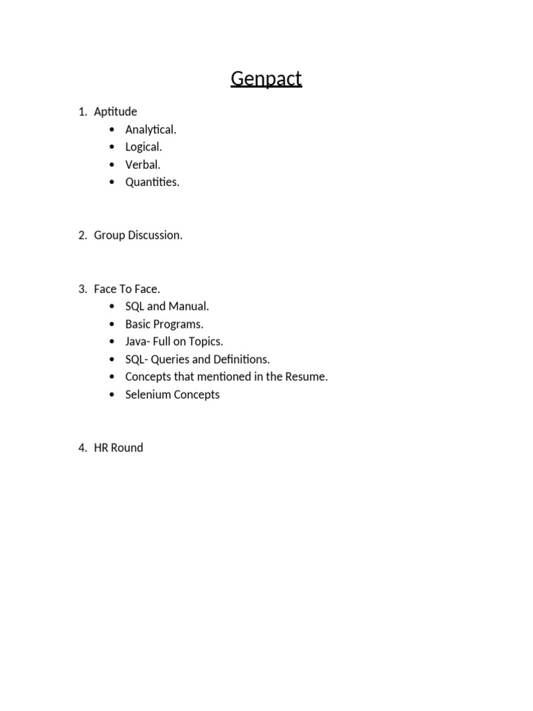 Genpact Interview Process Guide | PDF | Career & Growth