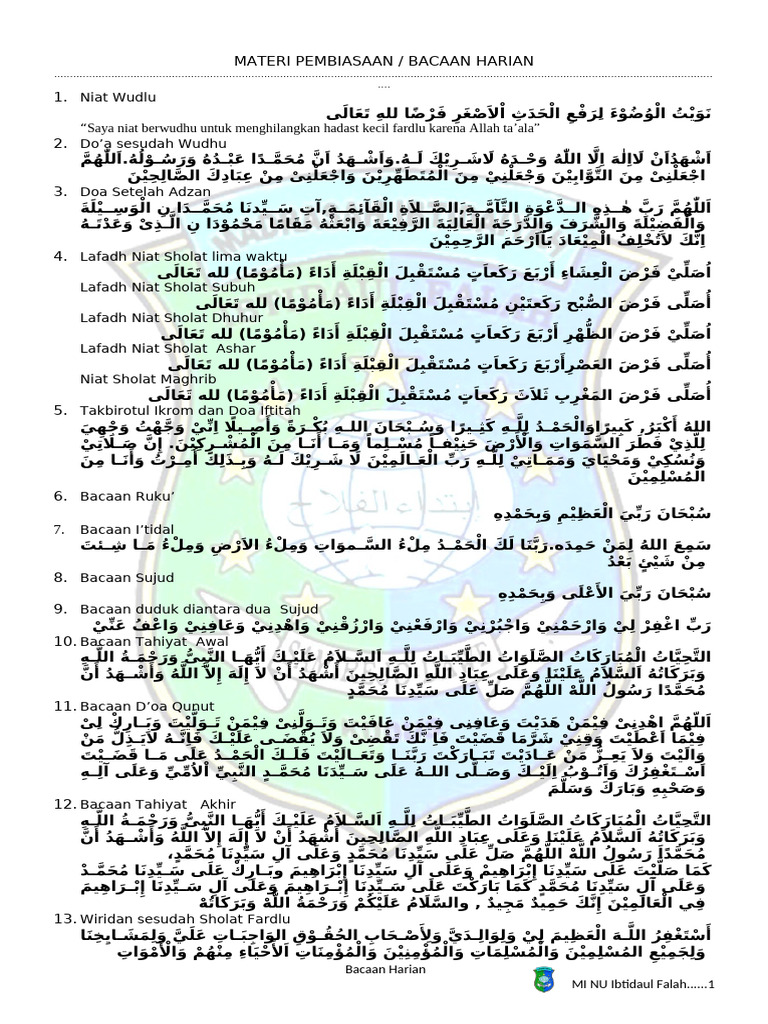 Bacaan Doa Harian | PDF