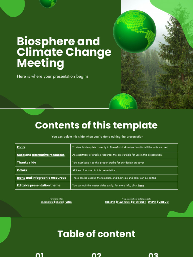 Biosphere and Climate Change Meeting by Slidesgo | PDF | Planets ...