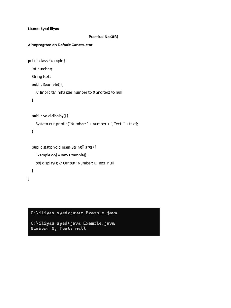 Default Constructor (1) 1 | PDF | Computers