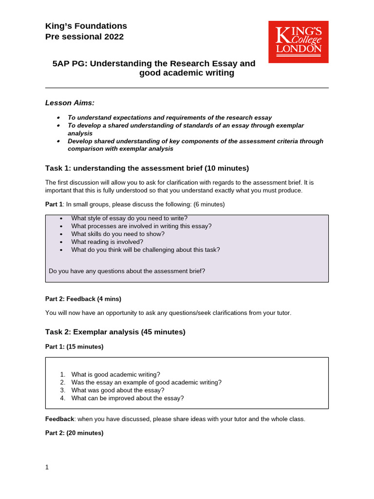 5AP4 PG - Extended Writing 1 - Understanding the extended writing task ...