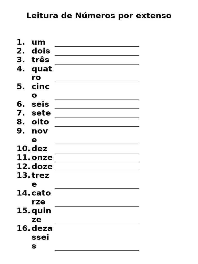Leitura de Números Por Extenso | PDF