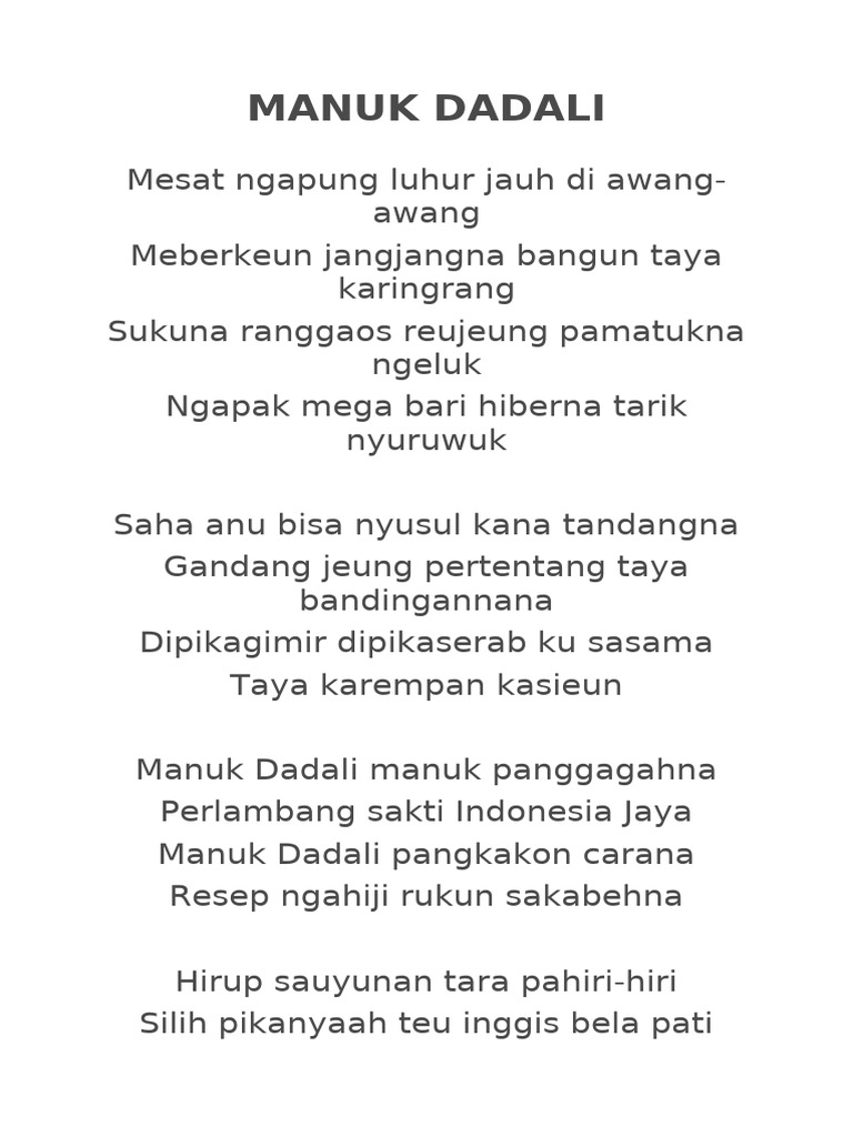 Asal dan Makna Lagu Manuk Dadali | PDF
