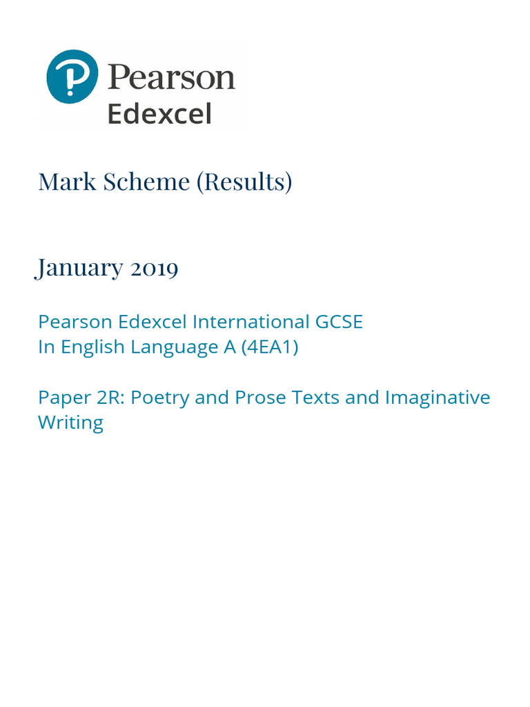 Markscheme Paper2R January2019 Disabled | PDF | Narrative | Human Communication