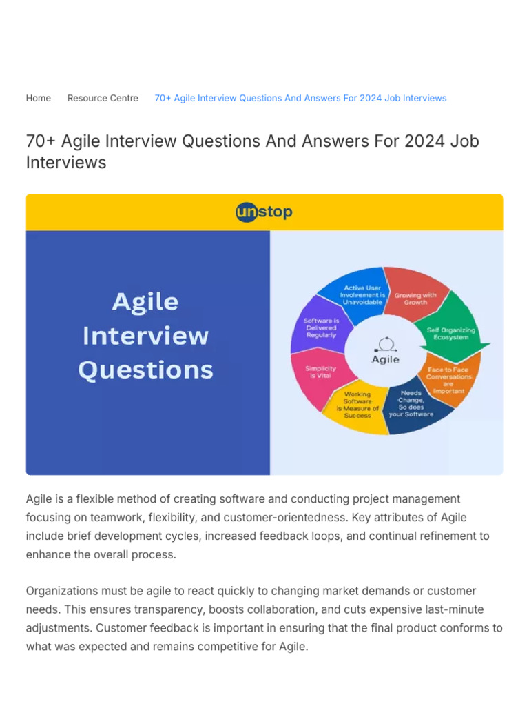 Agile Interview Questions and Answers 1730645323 | PDF | Agile Software ...