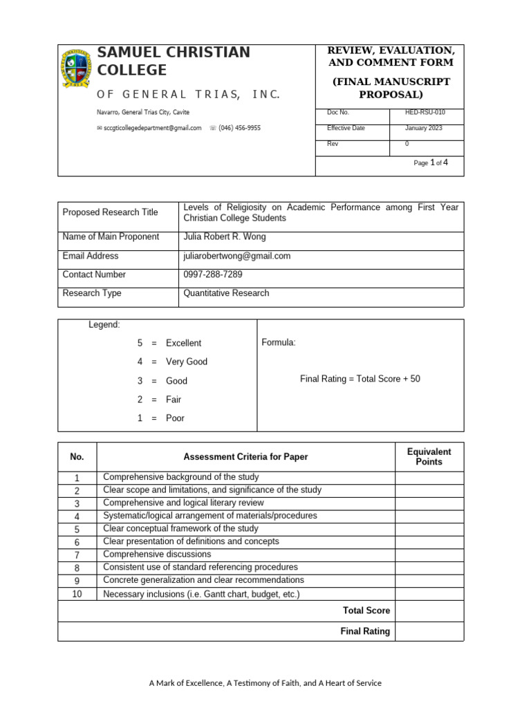 Scoring Sheet (2) | PDF | Cognition | Methodology