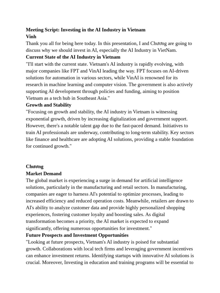 Meeting Script AI | PDF