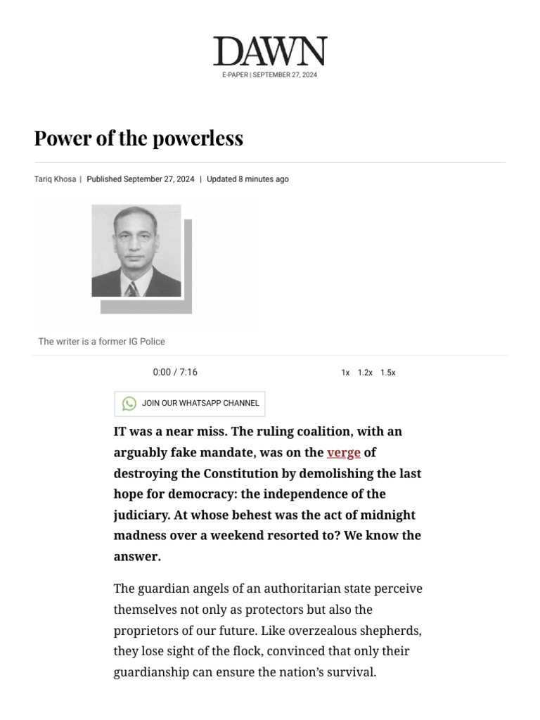 Power of The Powerless - Newspaper | PDF | Elections | Democracy