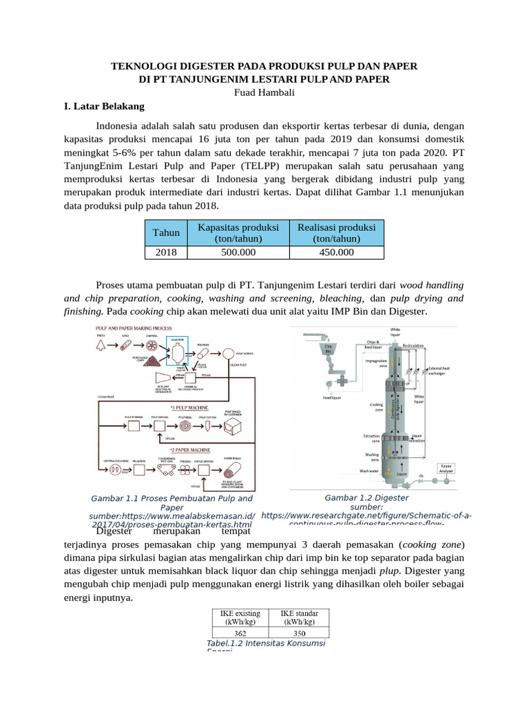 Teknologi Digester Pada Produksi Pulp Dan Paper | PDF