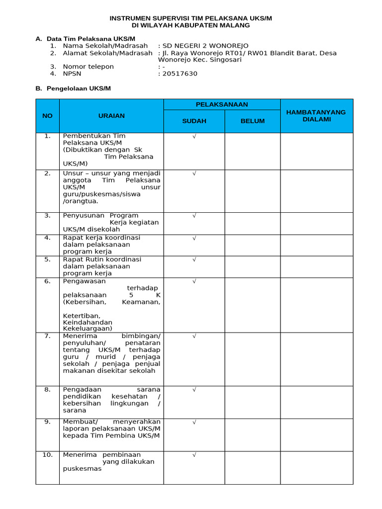 INSTRUMEN MONEV 2024 Revisi | PDF