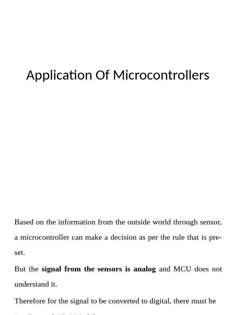Application of Microcontroller | PDF | Analog To Digital Converter | Microcontroller