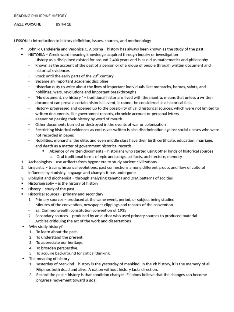 Philippine History: Sources and Significance | PDF | Social Science