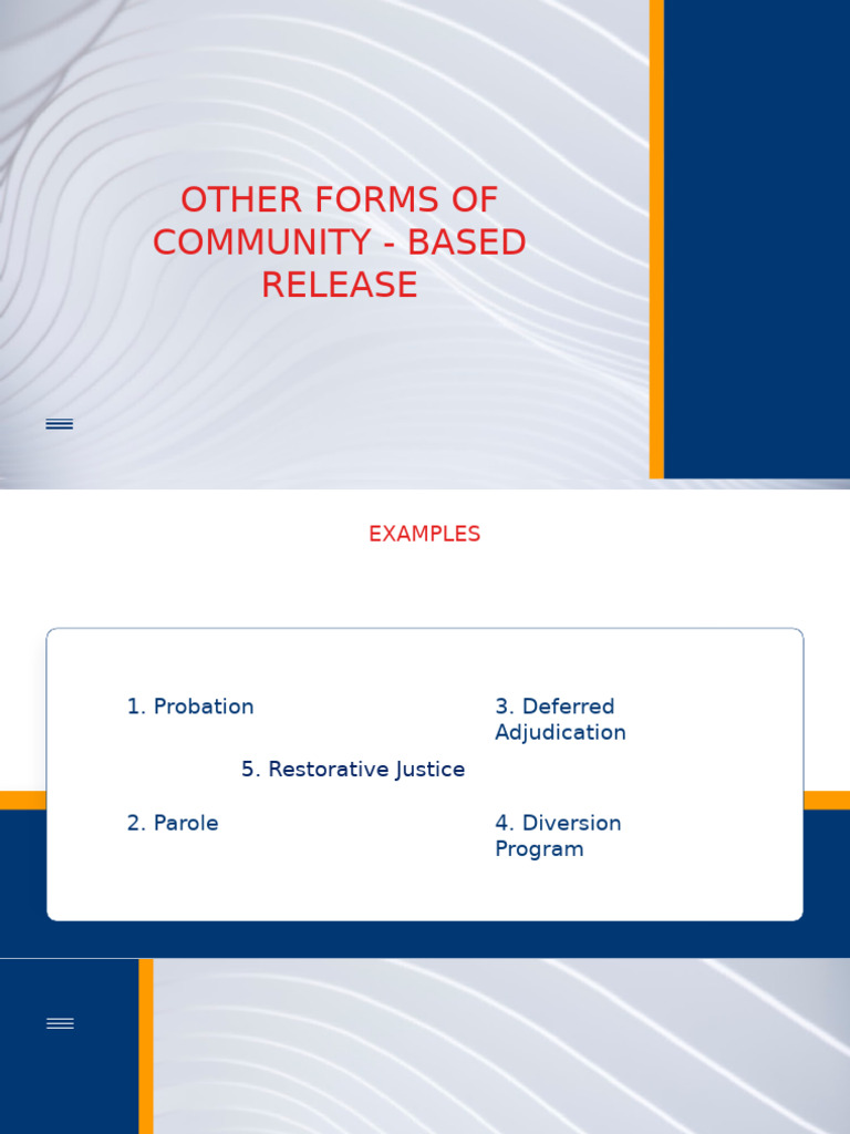 Community-Based Release Options Guide | PDF