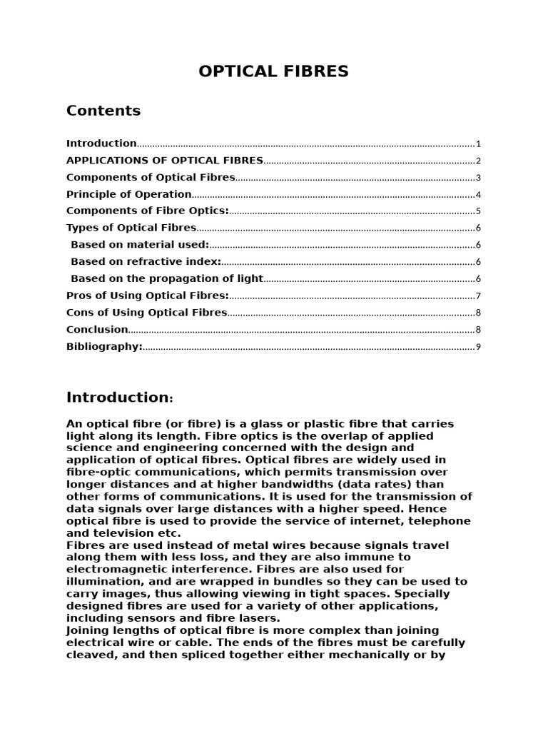An Optical Fibre | PDF | Fiber Optic Communication | Optical Fiber