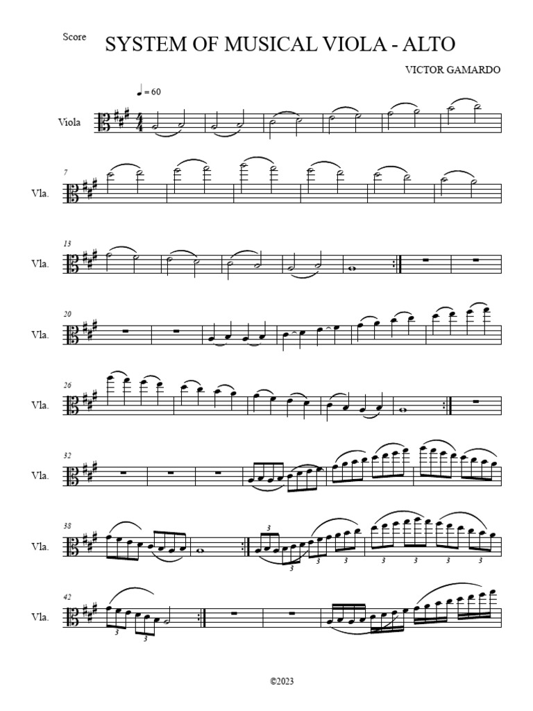System Scales Viola - Alto A M. 2 Octaves | PDF | Musical Instruments