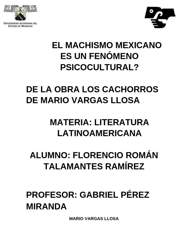 Machismo en "Los Cachorros" de Llosa | PDF | Machismo | Hombre