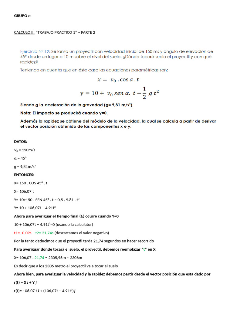 TP1 - 2daPARTE - EJ 12 - GRUPO π | PDF