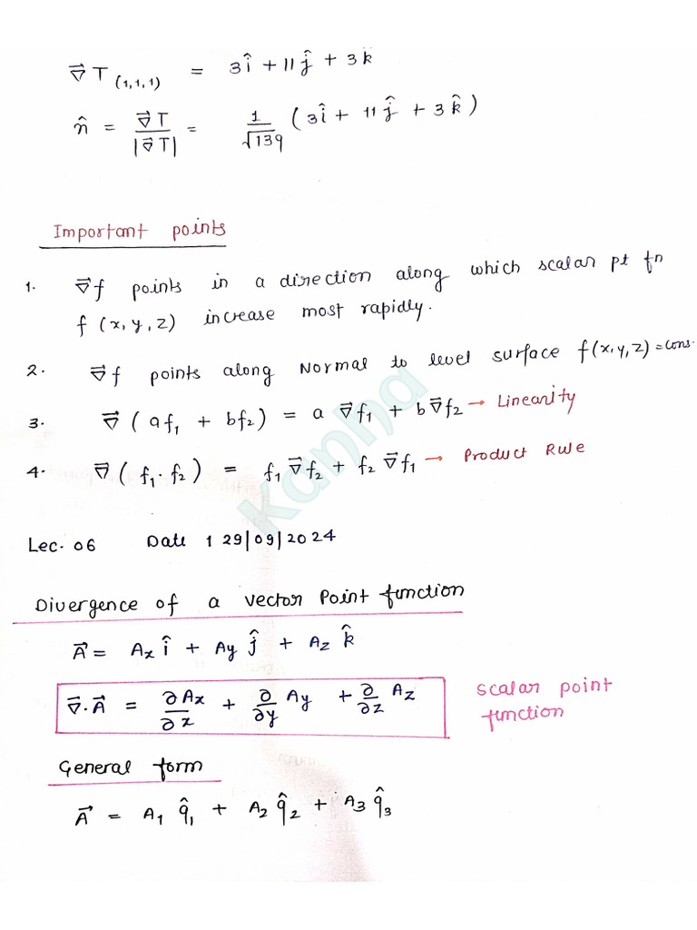 Vector Analysis Lec 6 | PDF