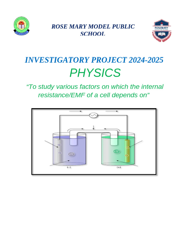To measure emf Investigatory Project | PDF | Electrical Resistance And ...