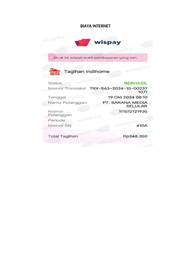 BIAYA INTERNET | PDF