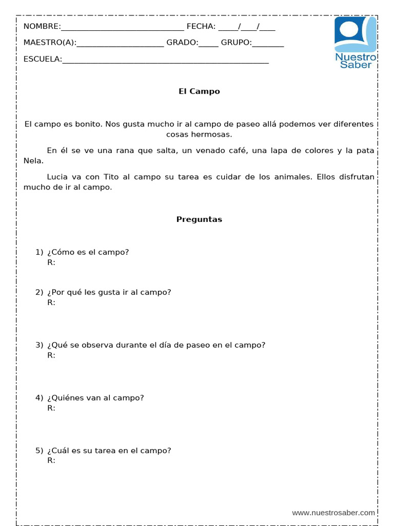 Paseo y Observación en el Campo | PDF