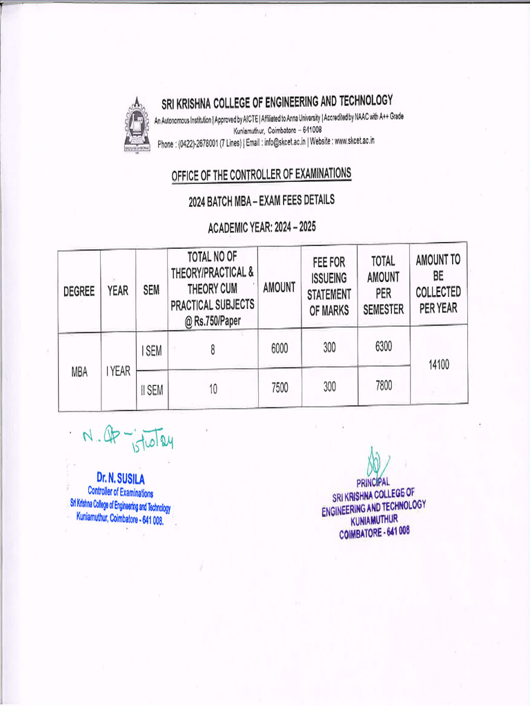 Fee Information_2024 Batch | PDF