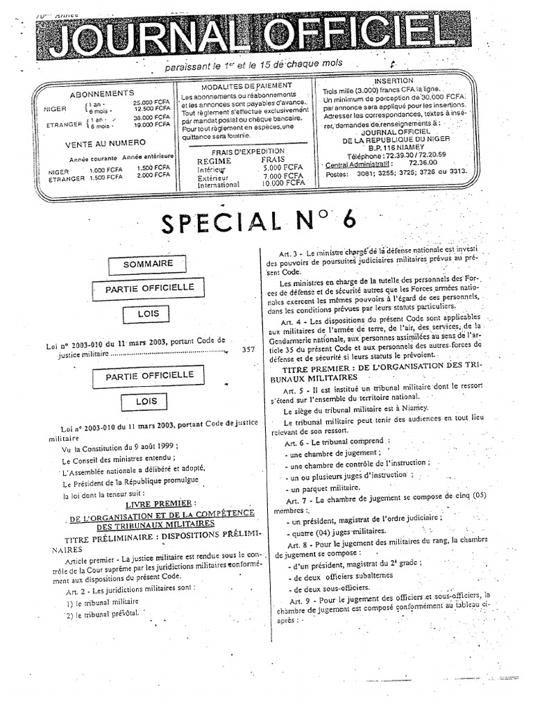 NE Code Justice Militaire | PDF