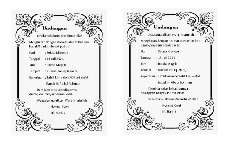 Undangan Hajatan | PDF