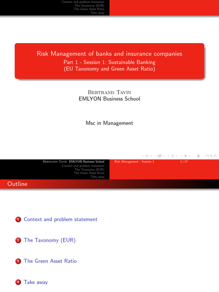 5AXF02 Session1 Slides Sustainable Banking | PDF | European Union | Banks