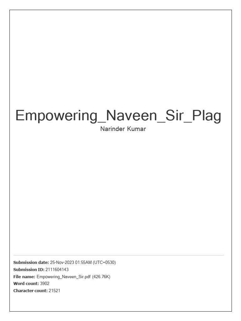 Report Plag | PDF | Cognitive Science | Learning