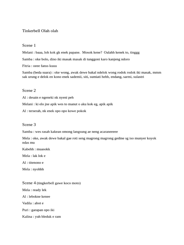 Dialog Bahasa Jawa Dubbing | PDF