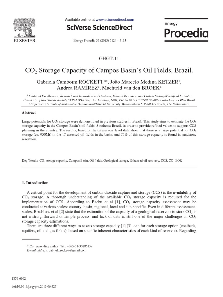(Leve Leitura) CO2 Storage Capacity of Campos Basin's Oil Fields ...