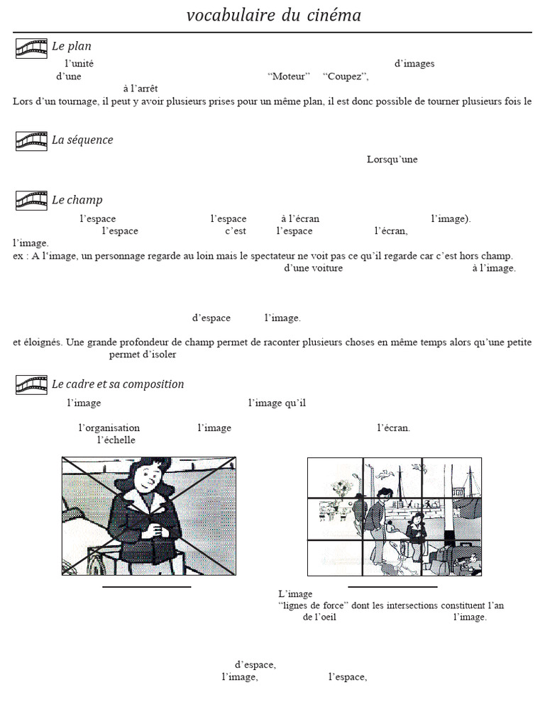 Vocabulaire essentiel du cinéma | PDF | Production de films ...