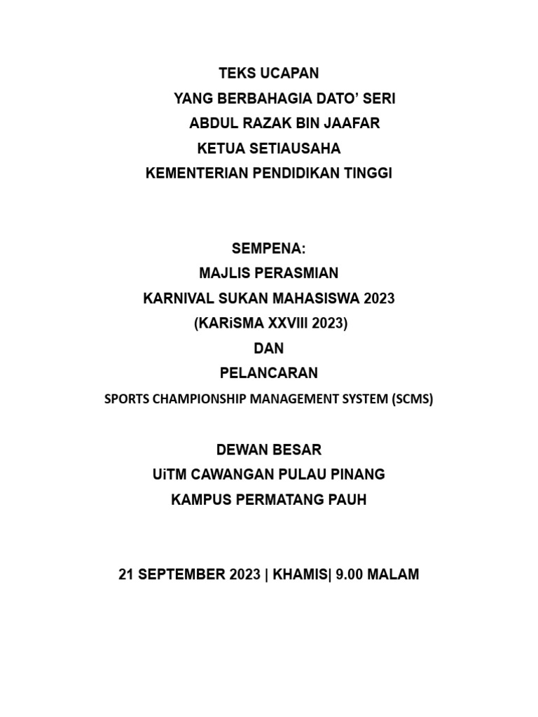 Sports Championship Management System (SCMS) | PDF | Bisnis