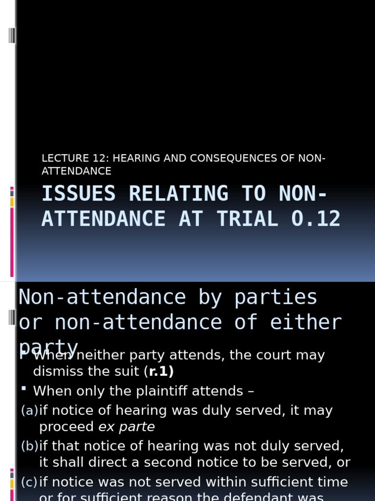 Non-Attendance Consequences at Trial | PDF | Social Science