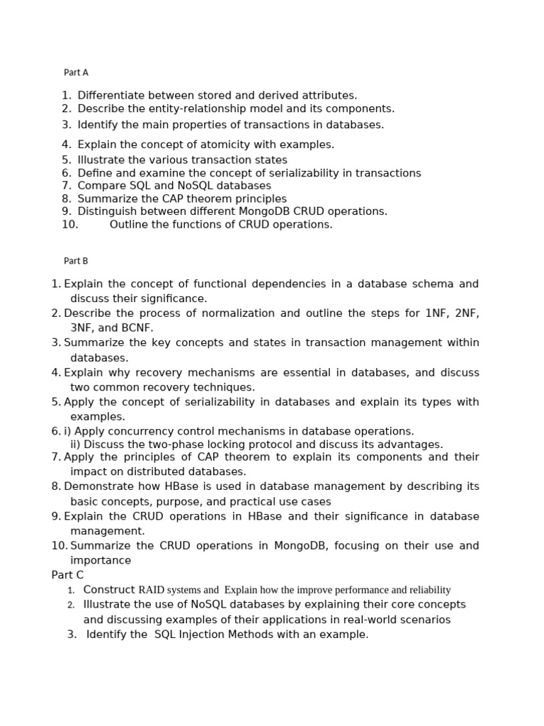 Important Qns DBDM | PDF