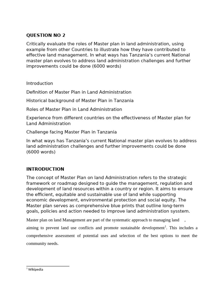 Question No 2. 641 | PDF | Strategic Planning | Julius Nyerere