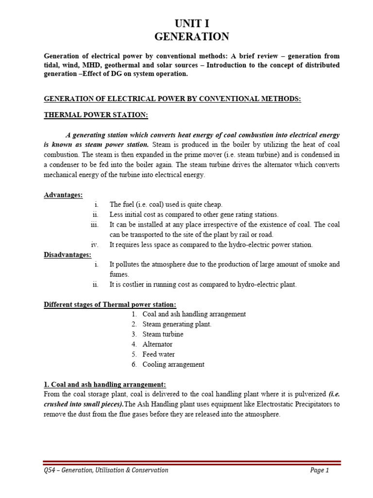 Electrical Power Generation Methods | PDF | Power Station | Electricity Generation
