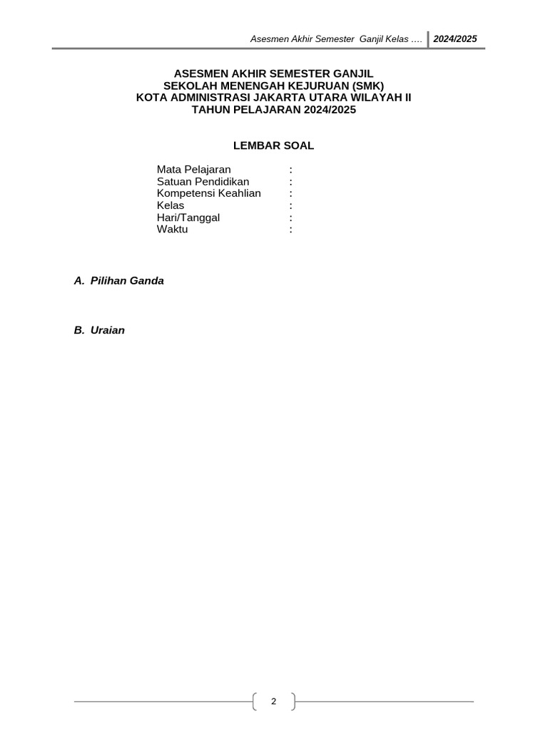 Naskah Soal 2425 | PDF