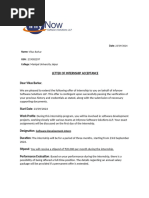 Machine Learning Internship Offer Letter | PDF