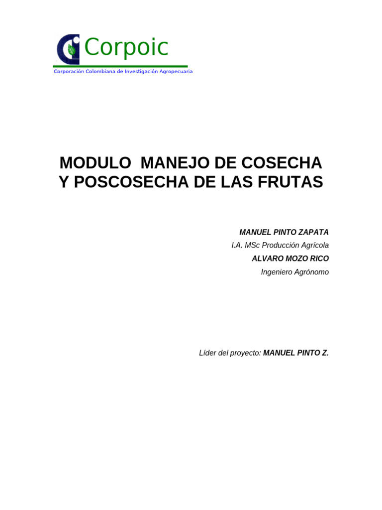 Guía de Cosecha y Poscosecha de Frutas | PDF | Cosecha | Fruta