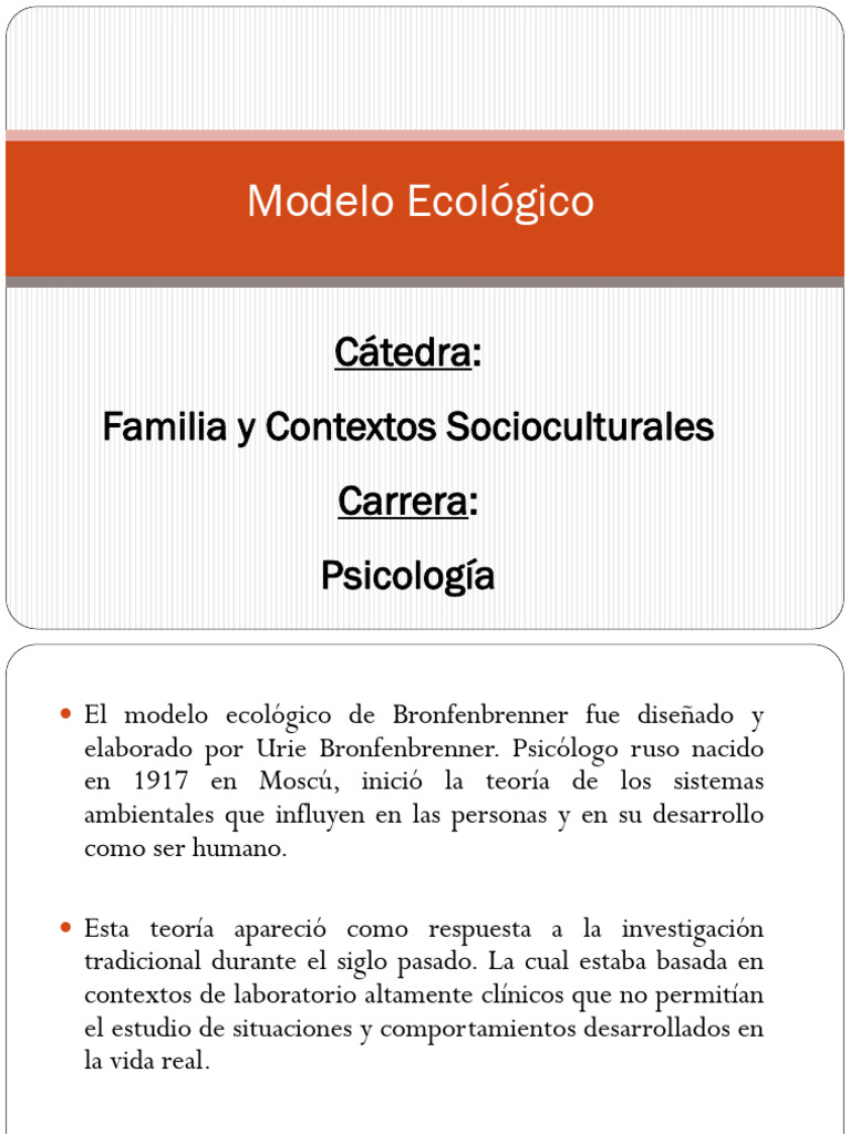 Modelo Ecológico de Bronfenbrenner | PDF | Sicología | Comportamiento